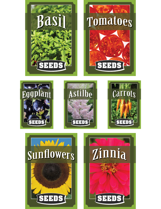 Mock Seed Packet Designs for Garden Center Banner | Graphic design ...